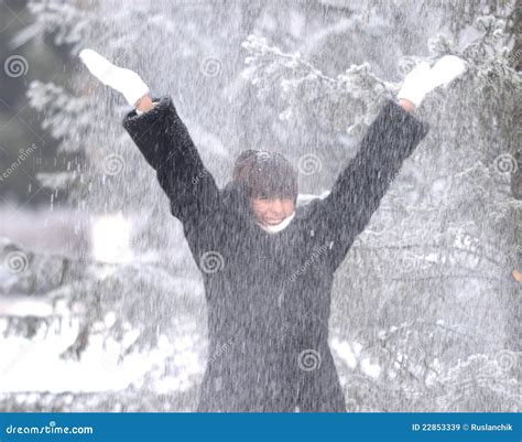 Snowfall Stock Image Image Of Outdoors Adult Enjoy