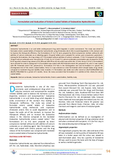 Pdf Formulation And Evaluation Of Enteric Coated Tablets Of Sodium