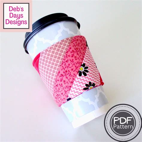 Coffee Cup Sleeve Pdf Sewing Pattern Digital Download How To Make