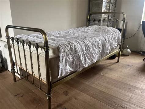 Single Metal Antique Brass Bed Frame And Mattress Plus Topper £18000