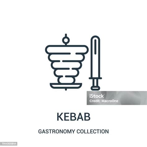 從美食收集的烤肉串圖示向量細線烤肉串輪廓圖示向量插圖向量圖形及更多三文治圖片 三文治 冰 午餐 Istock