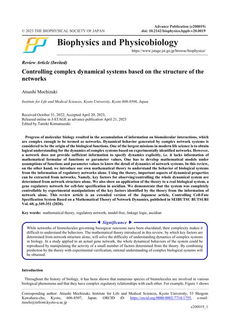 Pdf Controlling Complex Dynamical Systems Based On The Structure Of