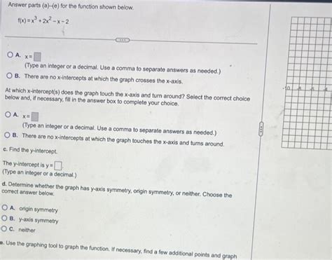 Solved Answer Parts A E For The Function Shown Below Chegg