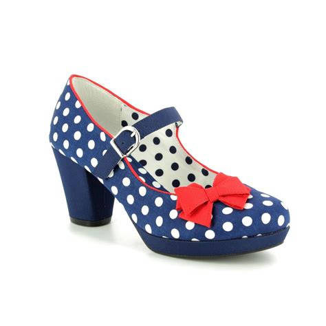 Ruby Shoo Crystal 09224 70 Navy Spot High Heeled Shoes