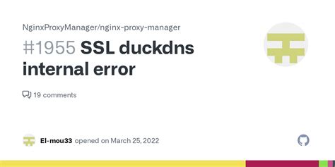 Ssl Duckdns Internal Error · Issue 1955 · Nginxproxymanagernginx