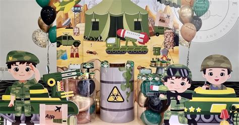 Celebrate With Cake Army Themed Piccolo Package Swap Cake For Desserts Set Up