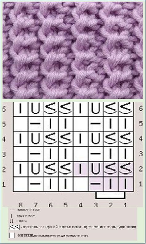 The Knitting Pattern Is Shown In Purple