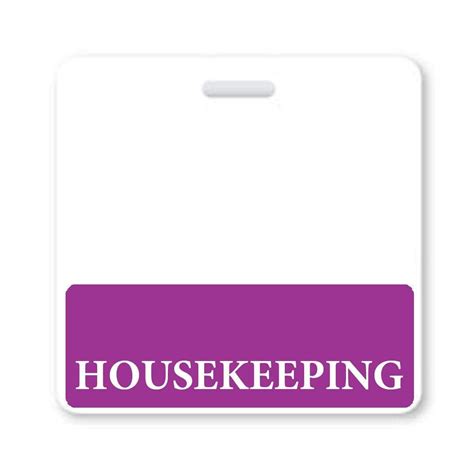 Housekeeping Horizontal Badge Buddy With Purple Border And More