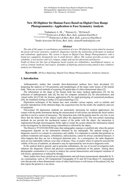 Pdf New 3d Digitizer For Human Faces Based On Digital Close Range
