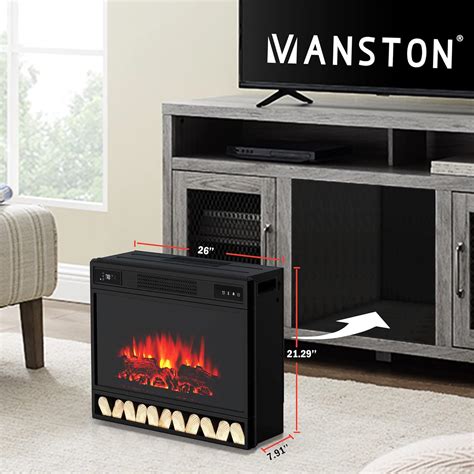 VANSTON Chimenea eléctrica empotrada de 26 pulgadas inserto de
