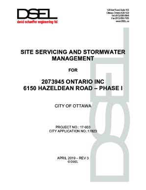 Fillable Online Existing Conditions City Of Ottawa Fax Email Print
