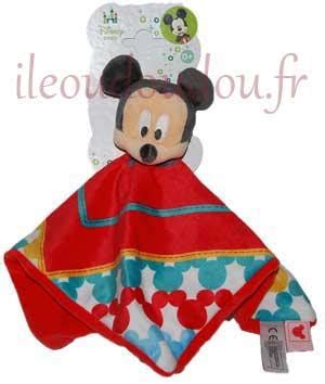 Doudou Plat Mickey Rouge Vert Jaune Et Blanc Disney Baby Nicotoy Simba Toys Dickie