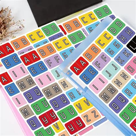 Letter Index Dividers File Folder Labels Colorful Alphabet Tab Dividers
