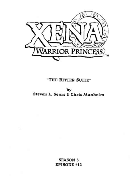 Xena Script S 3 E 12 The Bitter Suite Joes Ko Fi Shop Ko Fi ️