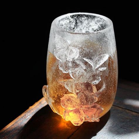 Carved Flower Glass Cup From Apollo Box Unique Glassware Glass Cup