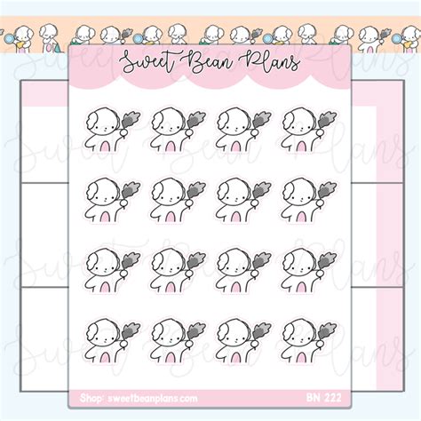 Dusting Beans Vinyl Planner Stickers Bn 222 Sweet Bean Plans