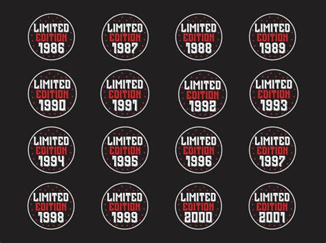 Vintage Limited Edition T Shirt Design Bundle 11752189 Vector Art At