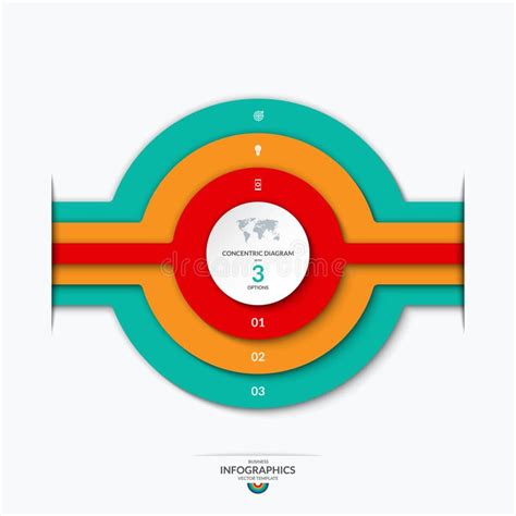 Concentric Infographics Step By Step In A Series Of Circle Element Of