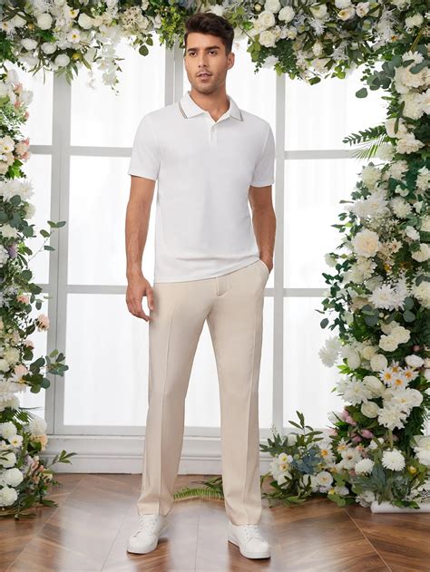 Manfinity Mode Men Solid Slant Pocket Straight Leg Suit Pants SHEIN EUR