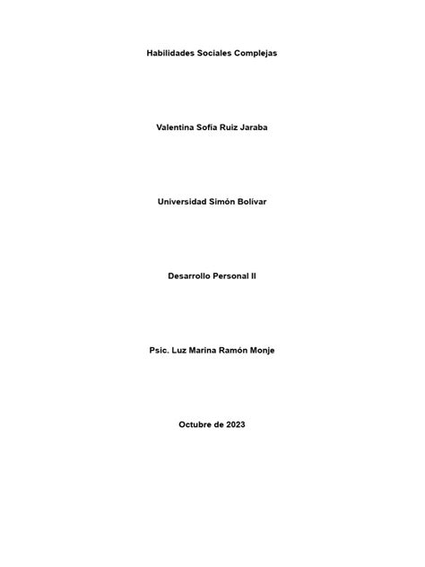 Habilidades Sociales Complejas Pdf