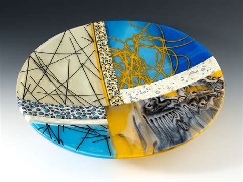 Yellow Lasso Large Turquoise And Yellow Glass Bowl