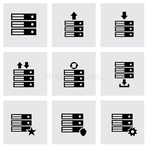 Sistema Del Icono De La Base De Datos Del Vector Ilustración del Vector Ilustración de