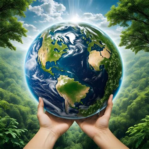 Premium Photo A Person Holds A Globe With The Sun Shining On It