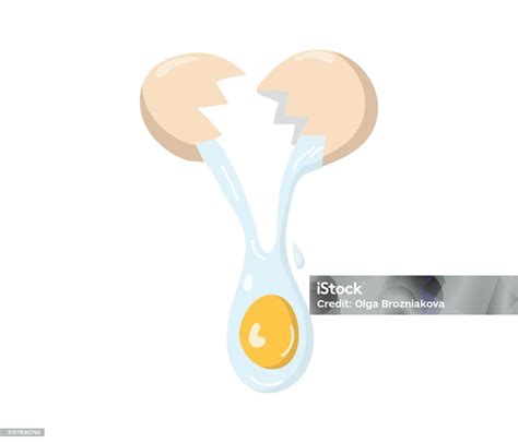 음식 깨진 닭고기 달걀 스크램블 에그 요리 세계 달걀의 날 달걀 껍질 천연 영양 벡터 일러스트 레이 션 고립 된 배경입니다