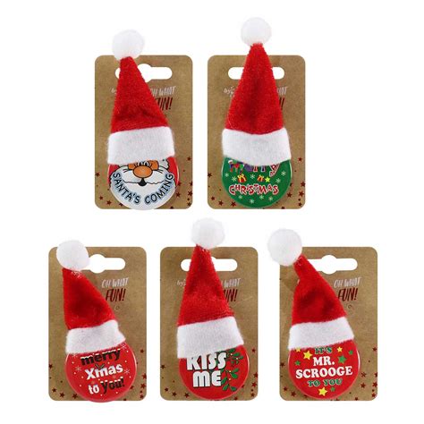 Santa Hat Metal Badge Rudolphs Christmas