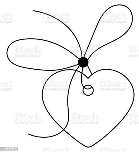 Bow With Label Tag For T Ribbon String Vector Silhouette Icon Stock