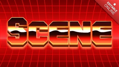 Scene Retro 80s Font Text Effect Generator