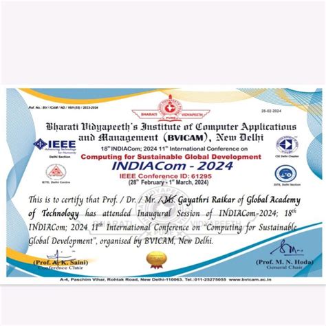 Gayathri Raikar On Linkedin Indiacom2024 Computing Sustainabledevelopment