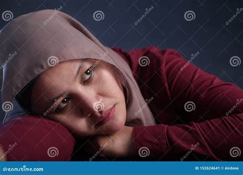 Sad Depressed Muslim Woman Stock Image Image Of Mental 152624641