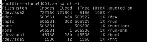 linux 100 inodes in root directory how to free inodes server fault