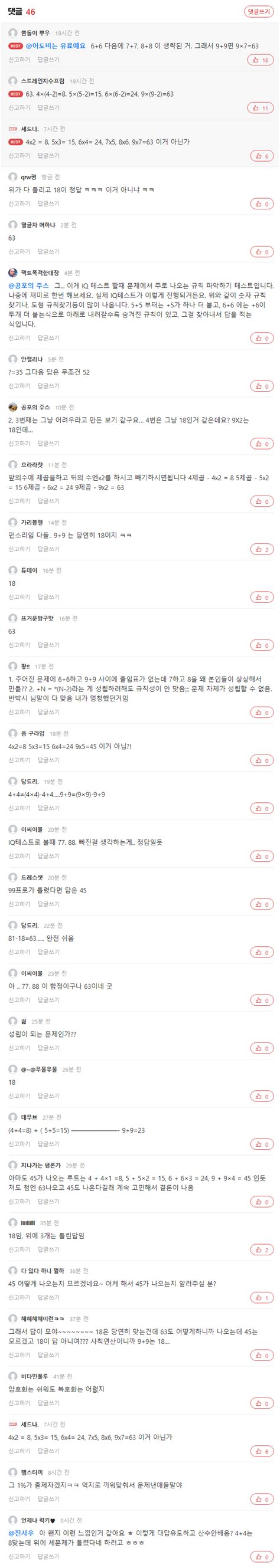 대부분은 못푼다는 아이큐테스트 문제 유머 움짤 이슈 에펨코리아