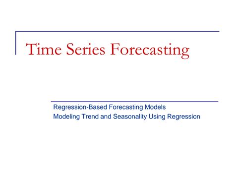 SOLUTION: 20 times series forecasting regression based modelling - Studypool