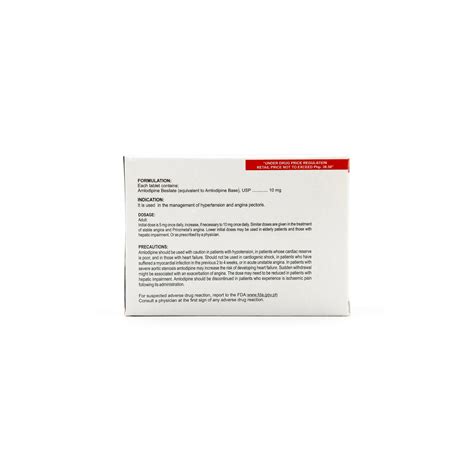 Amlothin Amlodipine Besilate 10mg Tablet