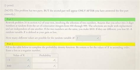 Solved 1 Point Note This Problem Has Two Parts But The