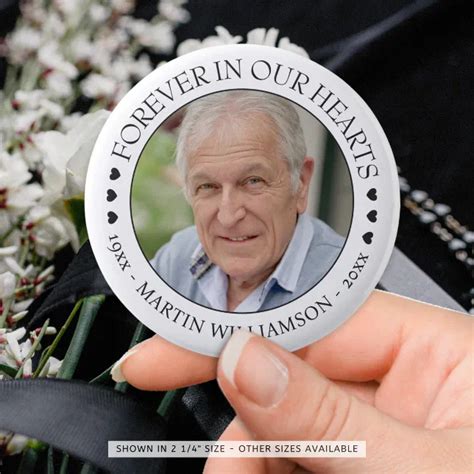 Memorial Photo Forever In Our Hearts Button Zazzle
