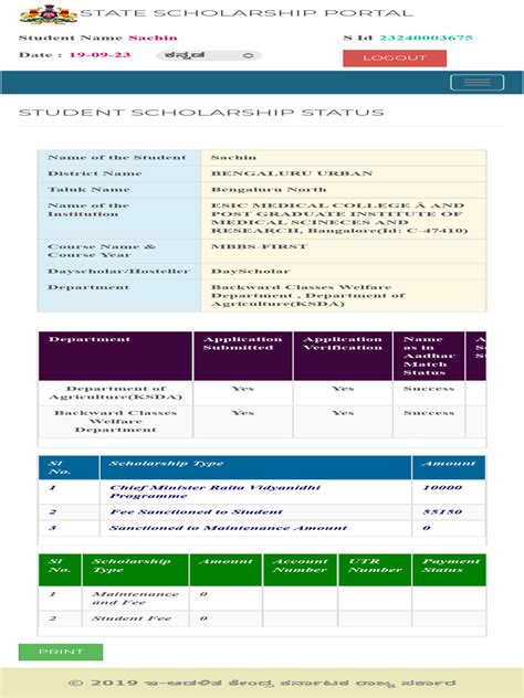 State Scholarship Portal Pdf