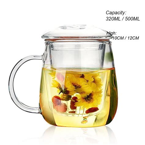 Borosilicate Heat Resistant Class Tea Cup Glass Tea Mug With Filter