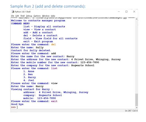Solved Contacts Manager Problem Statement Create A Program