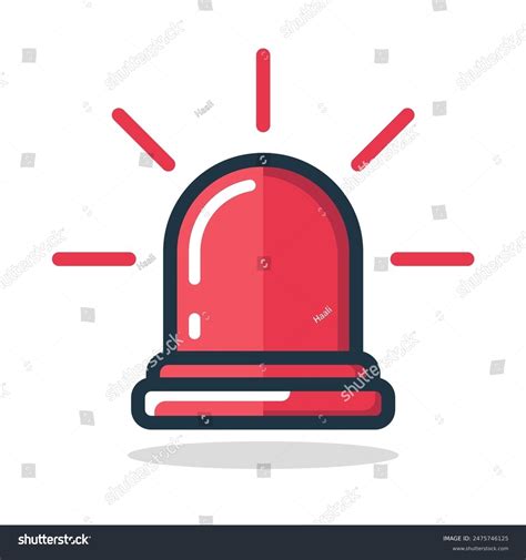 Red Emergency Flashers Siren Icon Siren Stock Vector Royalty Free