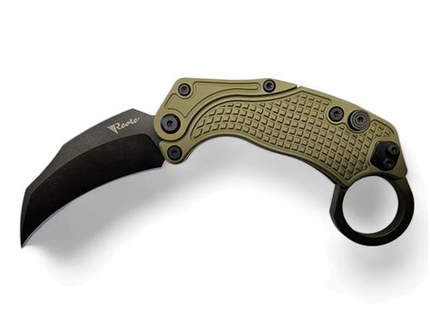 Reate Exo K Gravity Karambit Button Lock Green Black Pvd Mr Knifeguy®