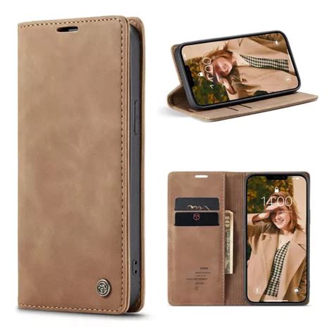 Capa Flip Magnética De Couro Com Armazenamento Para Iphone
