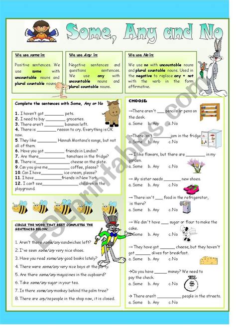 Some Any And No Practice Esl Worksheet By Llkristianll