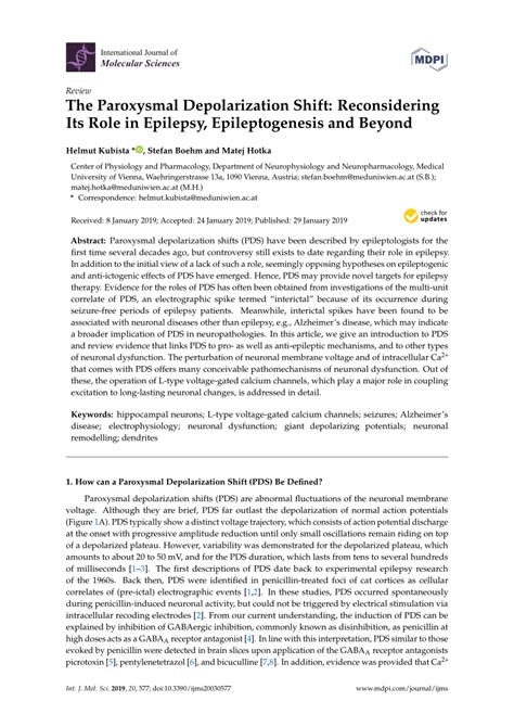 Pdf The Paroxysmal Depolarization Shift Reconsidering Its Role In Epilepsy Epileptogenesis