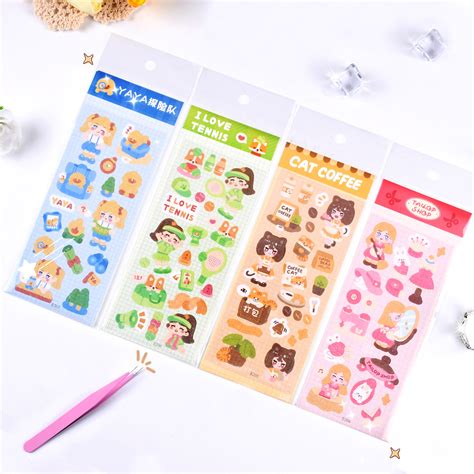 可爱卡通人物儿童贴画原创少女咕卡贴纸合集咕盘镭射手帐贴纸批发 阿里巴巴
