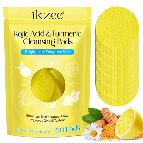 Turmeric Cleansing Pads For Dark Spots 60pcs Kojic Acid And Turmeric