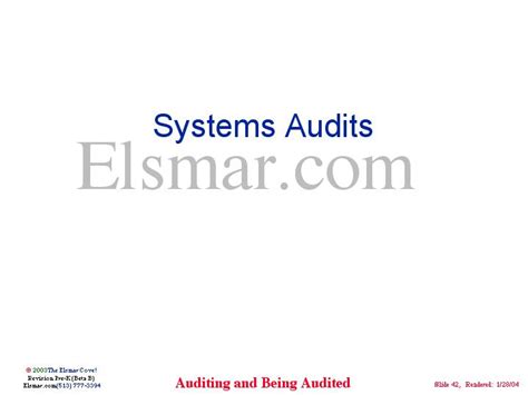 Systems Audits
